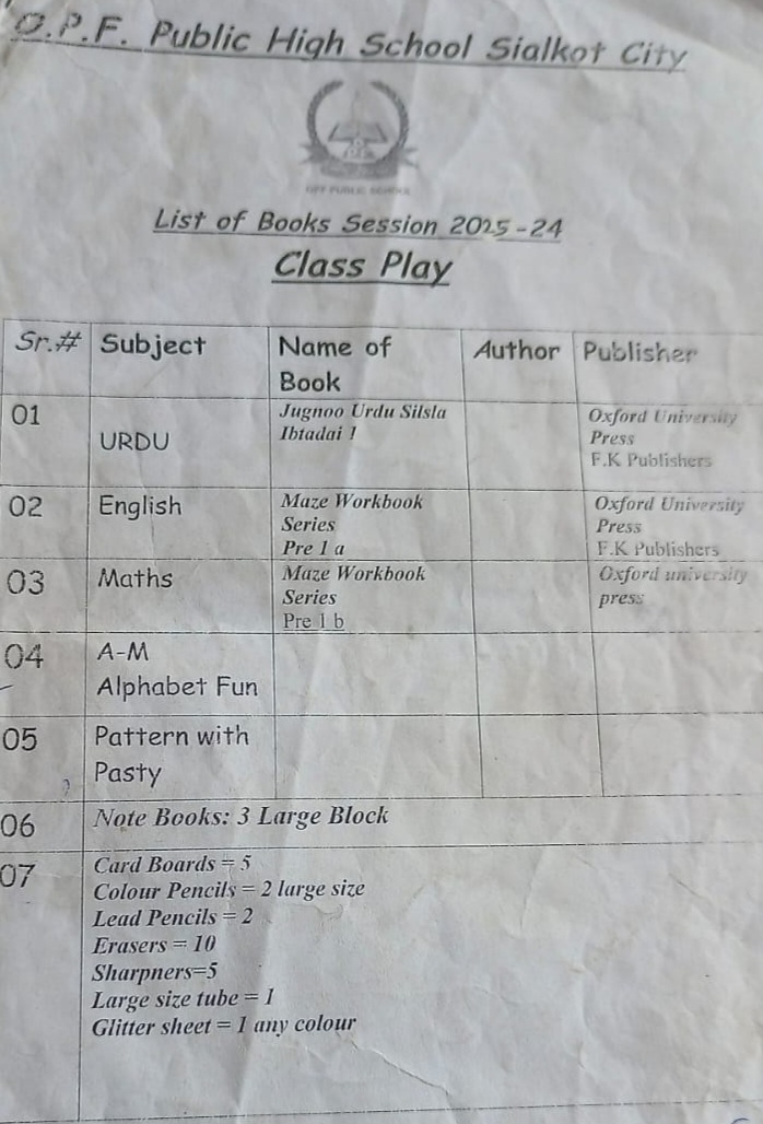 Classes Information